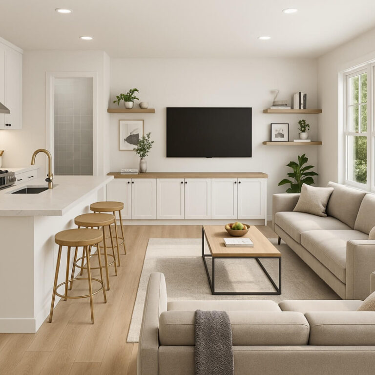 Modern 650 sq ft ADU Plans | 2 Bedroom Oak Floor Plan