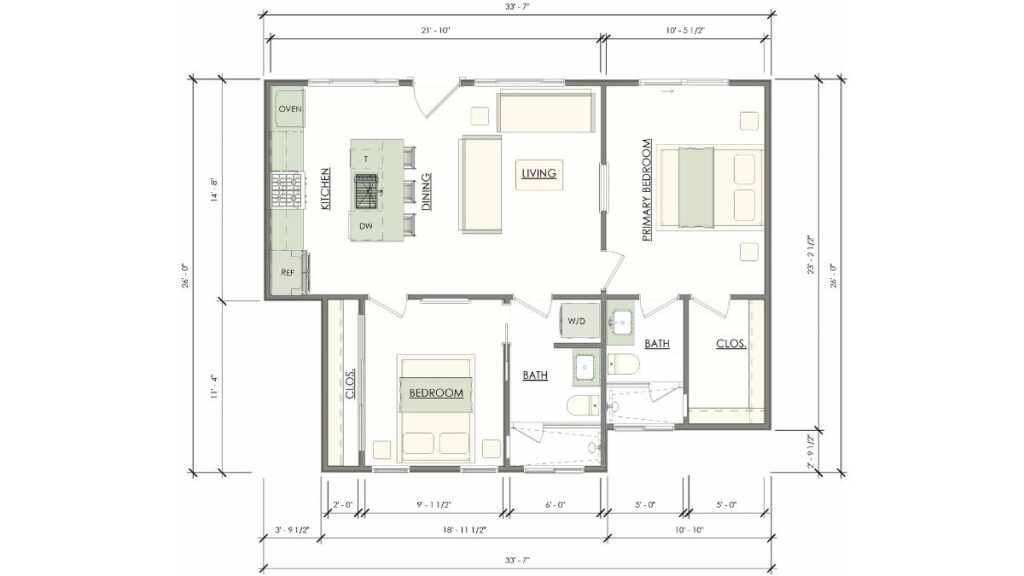 3 Bedroom ADU Floor Plans
