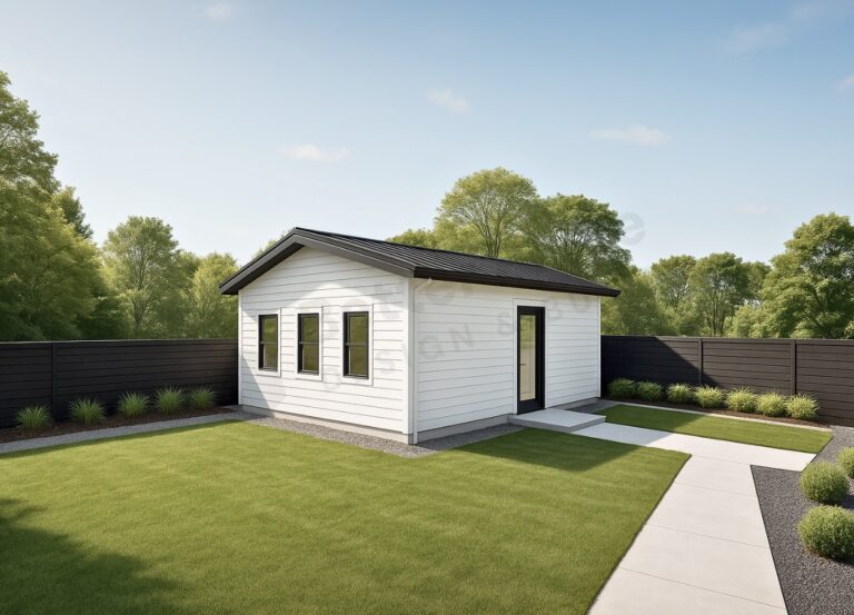 Modern 650 sq ft ADU Plans | 2 Bedroom Oak Floor Plan
